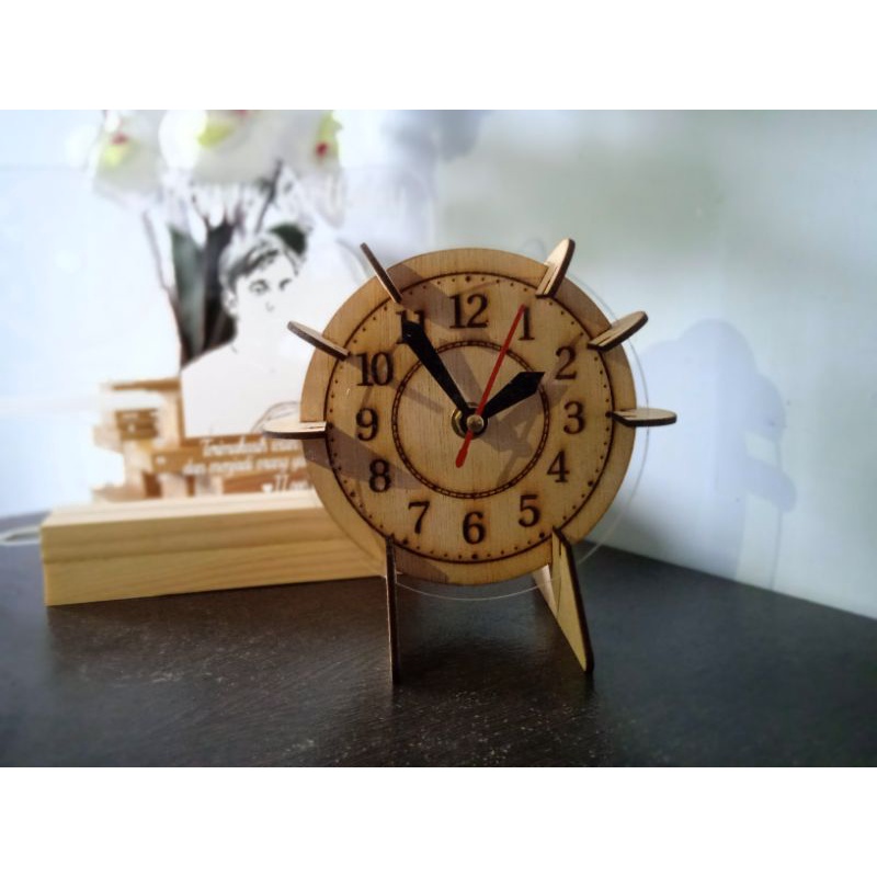 Jual Jam Meja Kayu Akrilik 3D Unik, Jam Duduk Akrilik Kayu 3D Unik ...