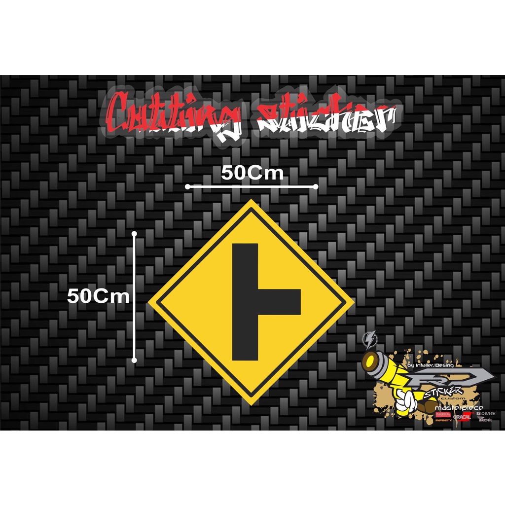 Jual sign rambu persimpangan diameter 50cm X 50cm (stiker cutting ...