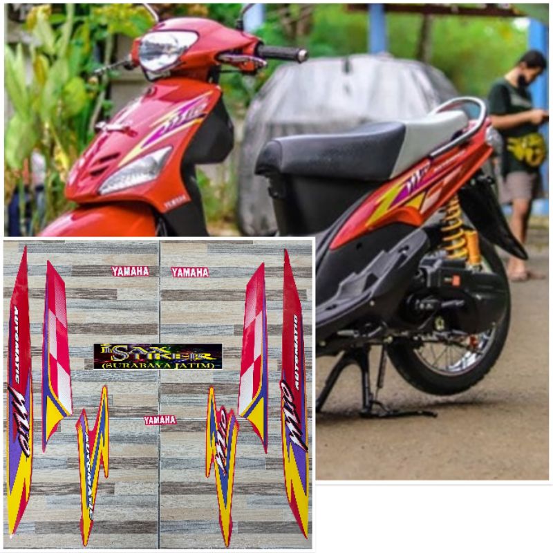 Jual striping original Yamaha Mio sporty smile merah red tahun 2003 ...