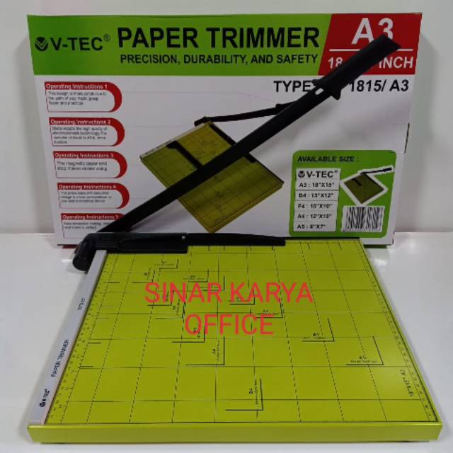 Jual Alat Pemotong Kertas Mesin Potong Vtec Paper Cutter Vt1518 Trimmer