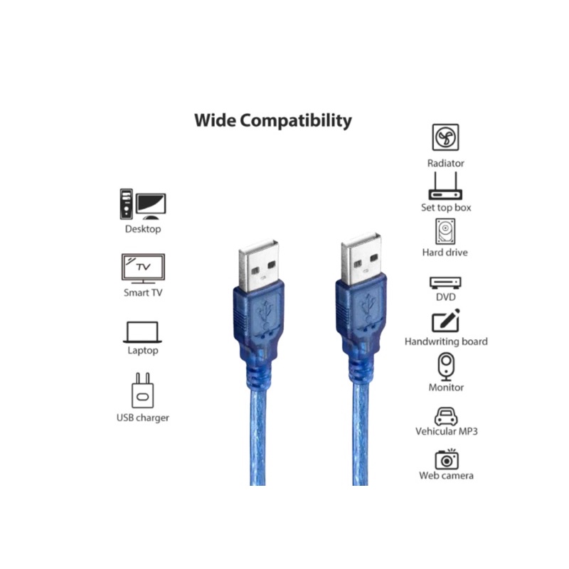 Jual Kabel Usb 2.0 Male To Male 1,2meter/ Perpanjangan USB / | Shopee ...