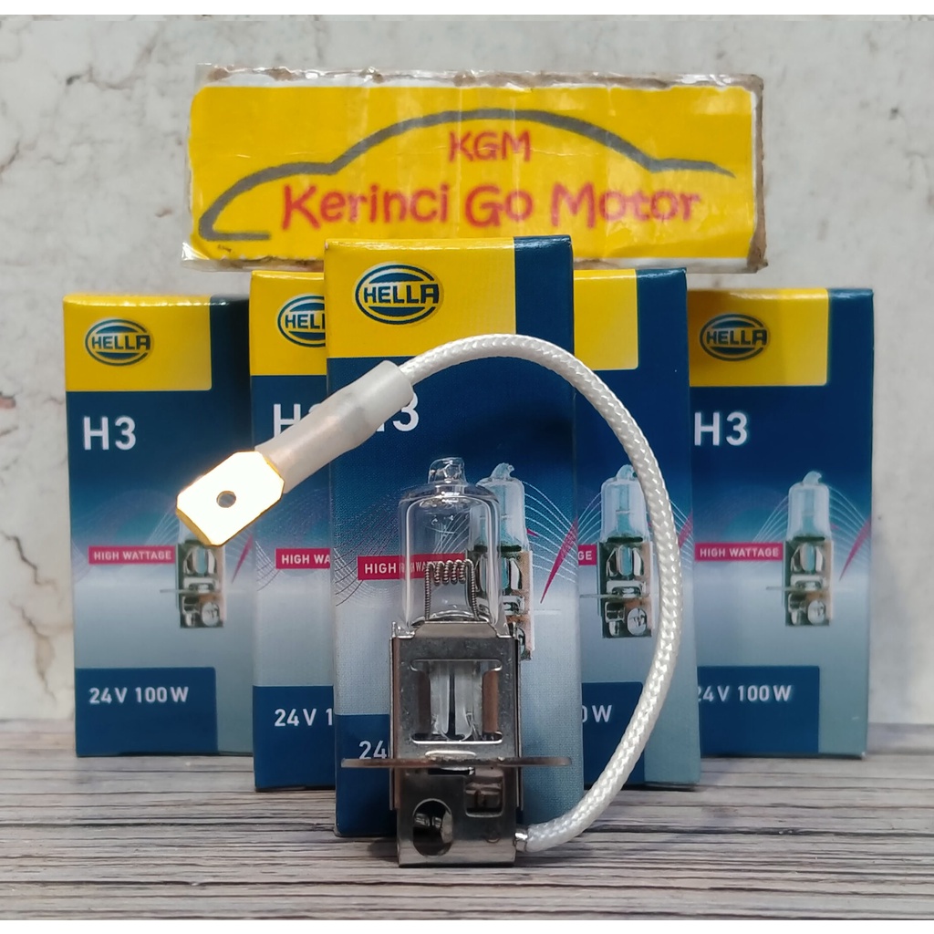 Jual Hella H3 24 Volt 100 Watt 8GH 002 090 453 Bohlam Halogen Mobil ...