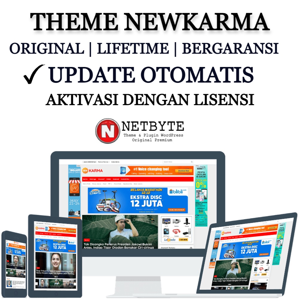 Jual Newkarma Theme WordPress News / Template Berita Premium dan Responsive | Shopee Indonesia
