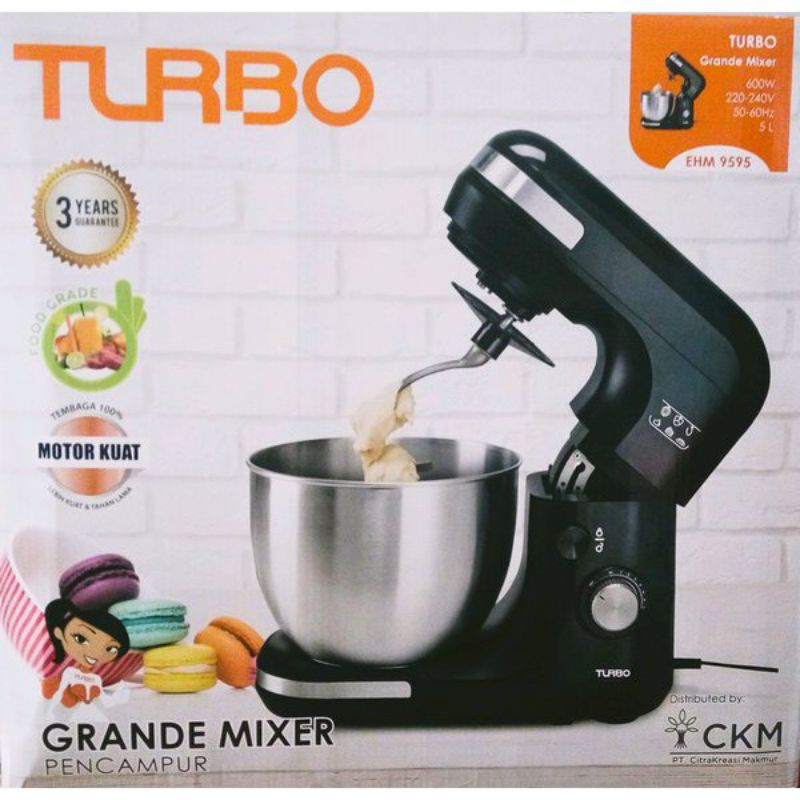Jual Turbo Stand Mixer Grande Kapasitas 5 Liter 7 Kecepatan EHM-9595 ...