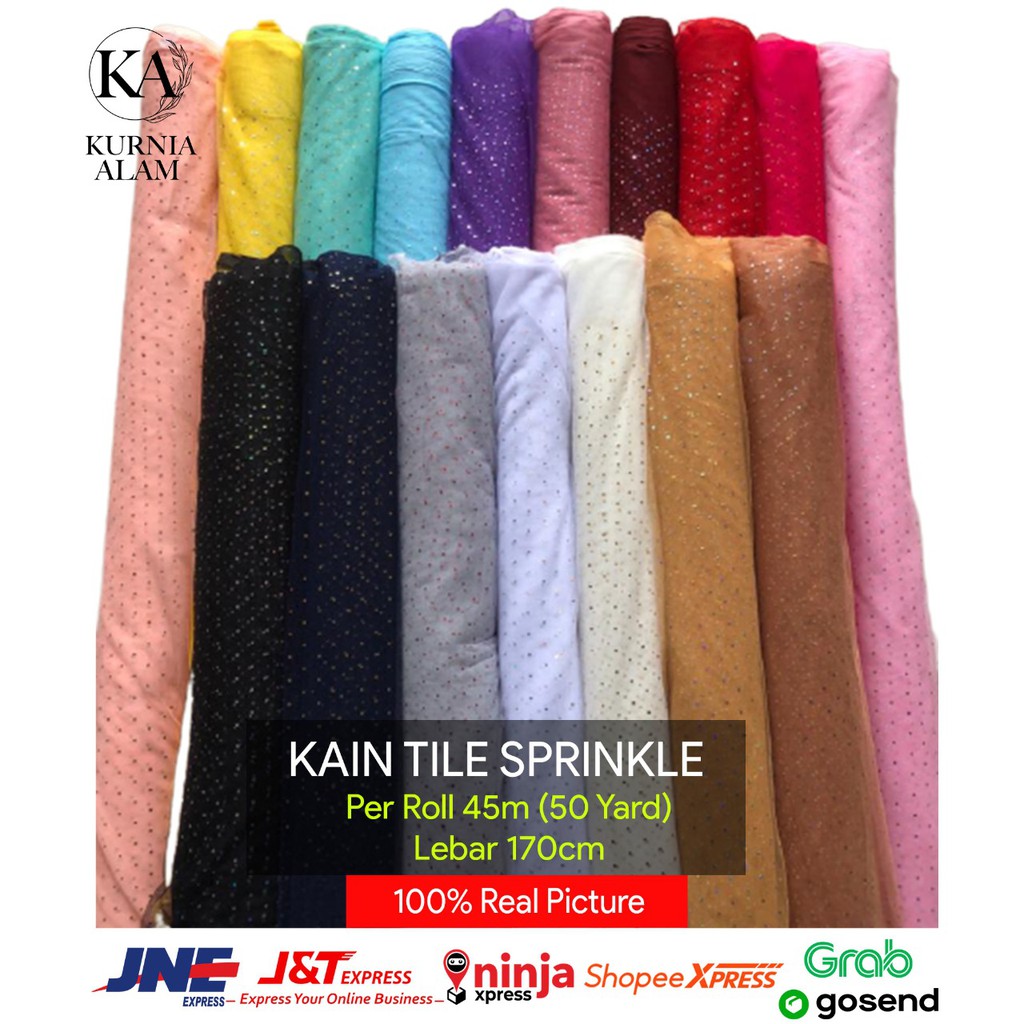 Jual Kain Tile Tulle Gliter Sprinkle Tile Diamond Halus 170 cm per ROLL ...