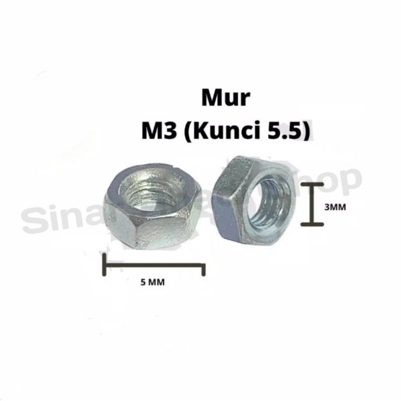 Jual Mur M3 putih ( isi 10pc) | Shopee Indonesia