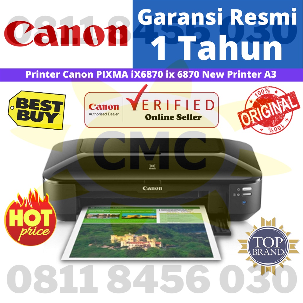 Jual Canon Pixma IX6870 IX 6870 A3 Wireless Print Only Resmi | Shopee ...