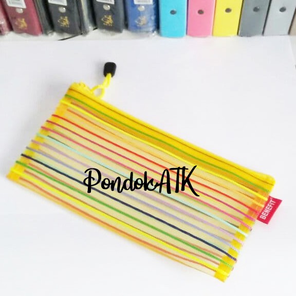 Jual Kotak Pensil Jaring-jaring Warna Map Zipper Jaring A6 | Shopee ...