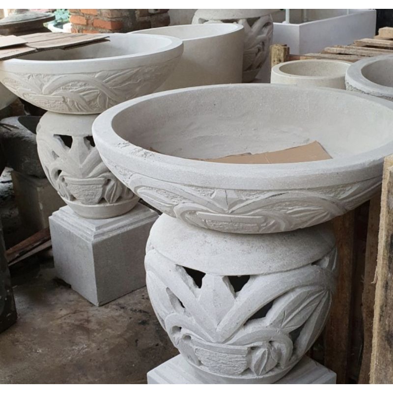 Jual pot gentong ukir bali natural Terrazzo | Shopee Indonesia