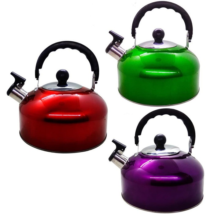 Jual Teko Bunyi Siul 4 Liter Warna Stainless Steel / Whistling Kettle ...