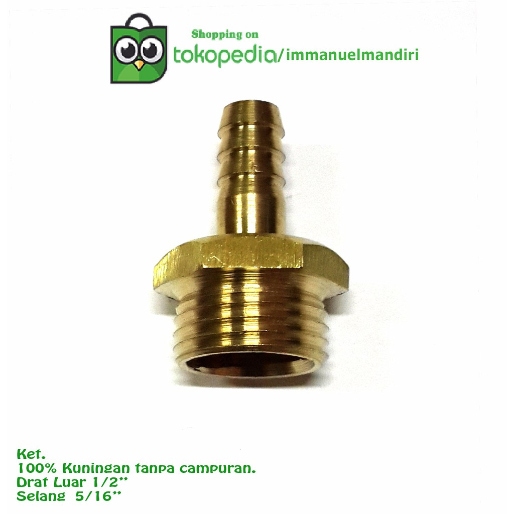 Jual Nepel Selang Nipple Selang Drat 1 2 x Selang 5 16 kuningan S L848 ...