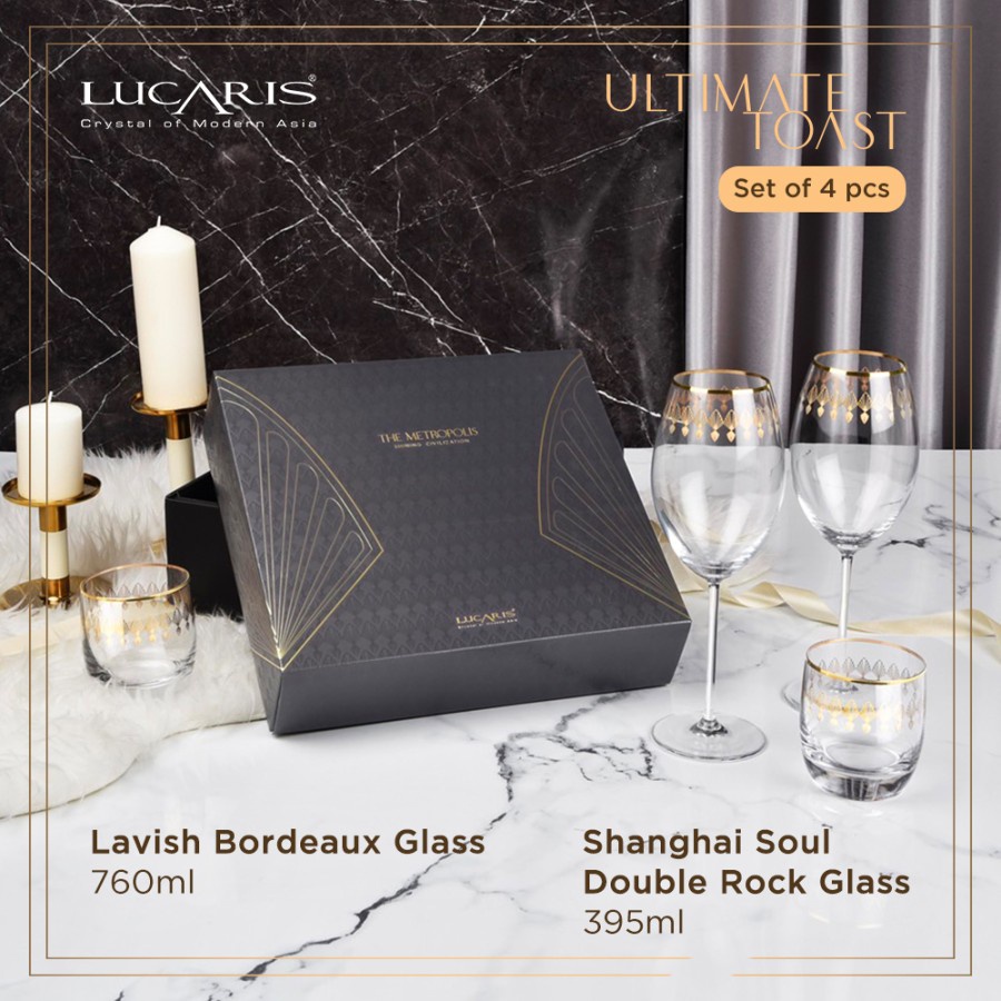 Jual Lucaris Metropolis Ultimate Toast Wine Glass Set / Gelas Wine ...