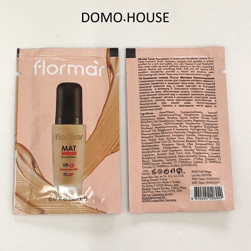 Jual FLORMAR MAT TOUCH FOUNDATION SACHET 5ml | Shopee Indonesia