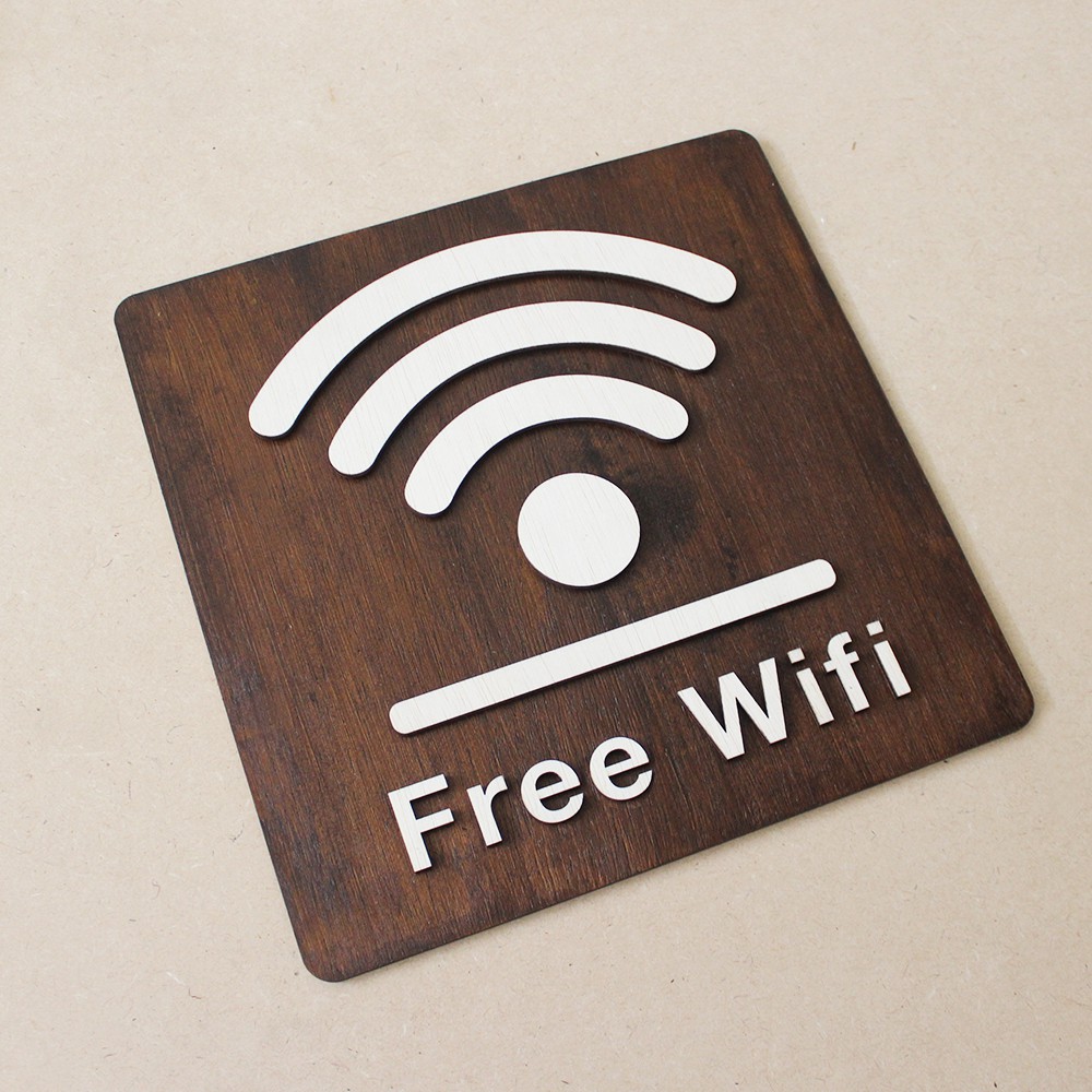 Jual Sign Kayu Free Wifi | Sign Board Kayu Timbul Keren | Shopee Indonesia