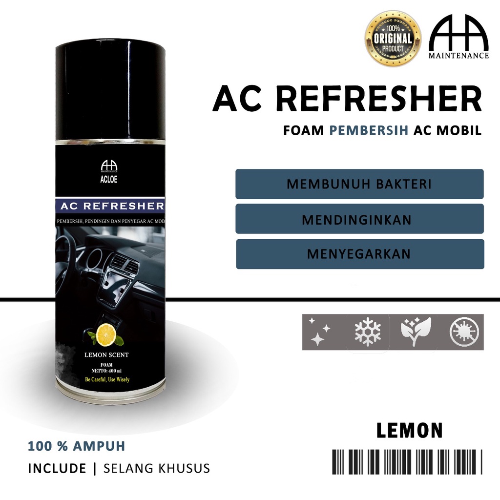 Jual AC REFRESHER ACLOE Pembersih Penyejuk AC Mobil Pengharum AC 400ml ...
