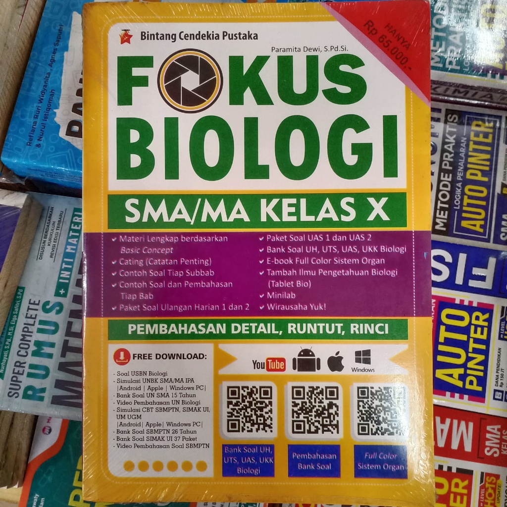 Jual BUKU ORIGINAL FOKUS BIOLOGI SMA/MA KELAS X - BINTANG CENDEKIA | Shopee Indonesia