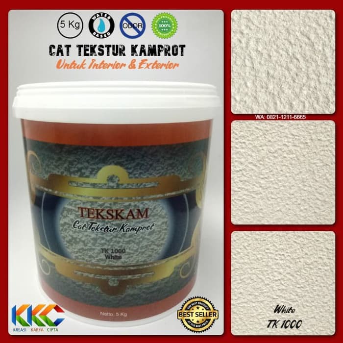 Jual Cat Tekstur Pasir Kamprot Warna Putih - ukuran 5 Kg | Shopee Indonesia