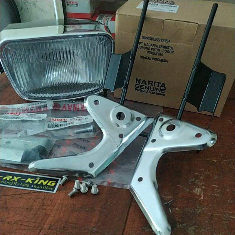 Jual LAMPU DEPAN RXKING OVAL 5BP FULLSET BREKET DAN BAUT TINGGAL PASANG ...