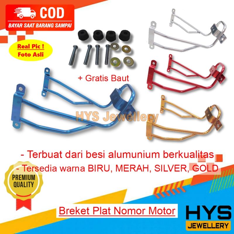 Jual [COD] Breket Plat Nomor Motor NMAX AEROX LEXI + GRATIS BAUT ...