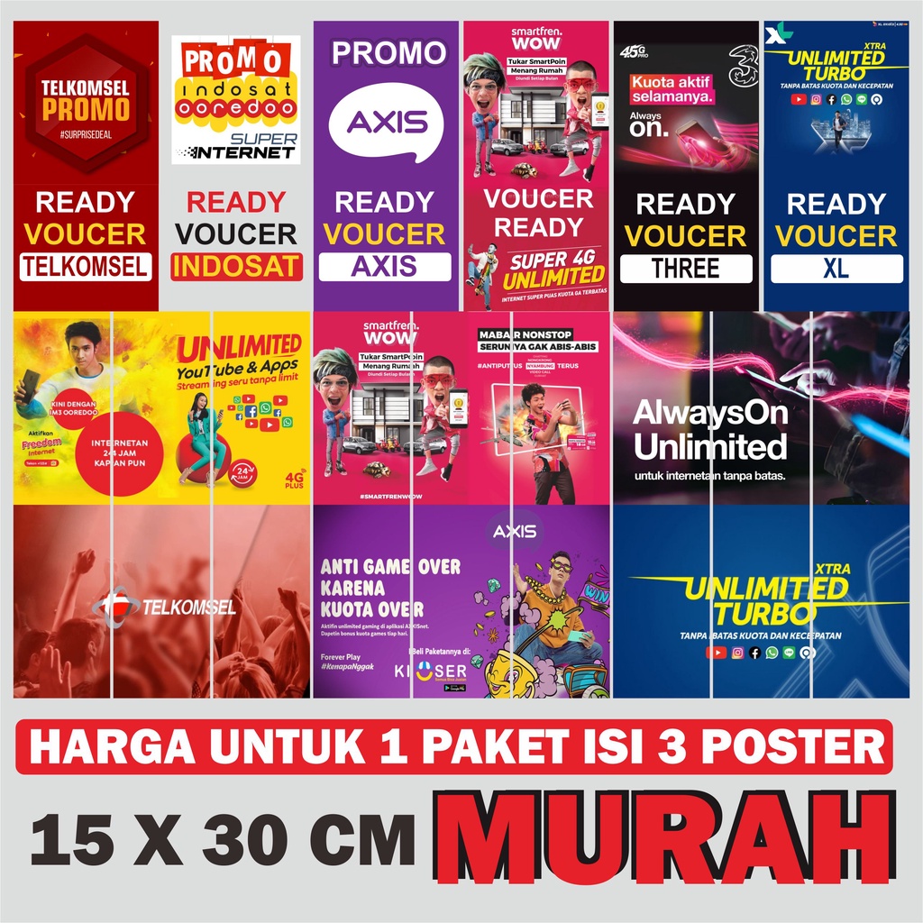 Jual Poster Dekorasi Konter | Telkomsel | Shopee Indonesia