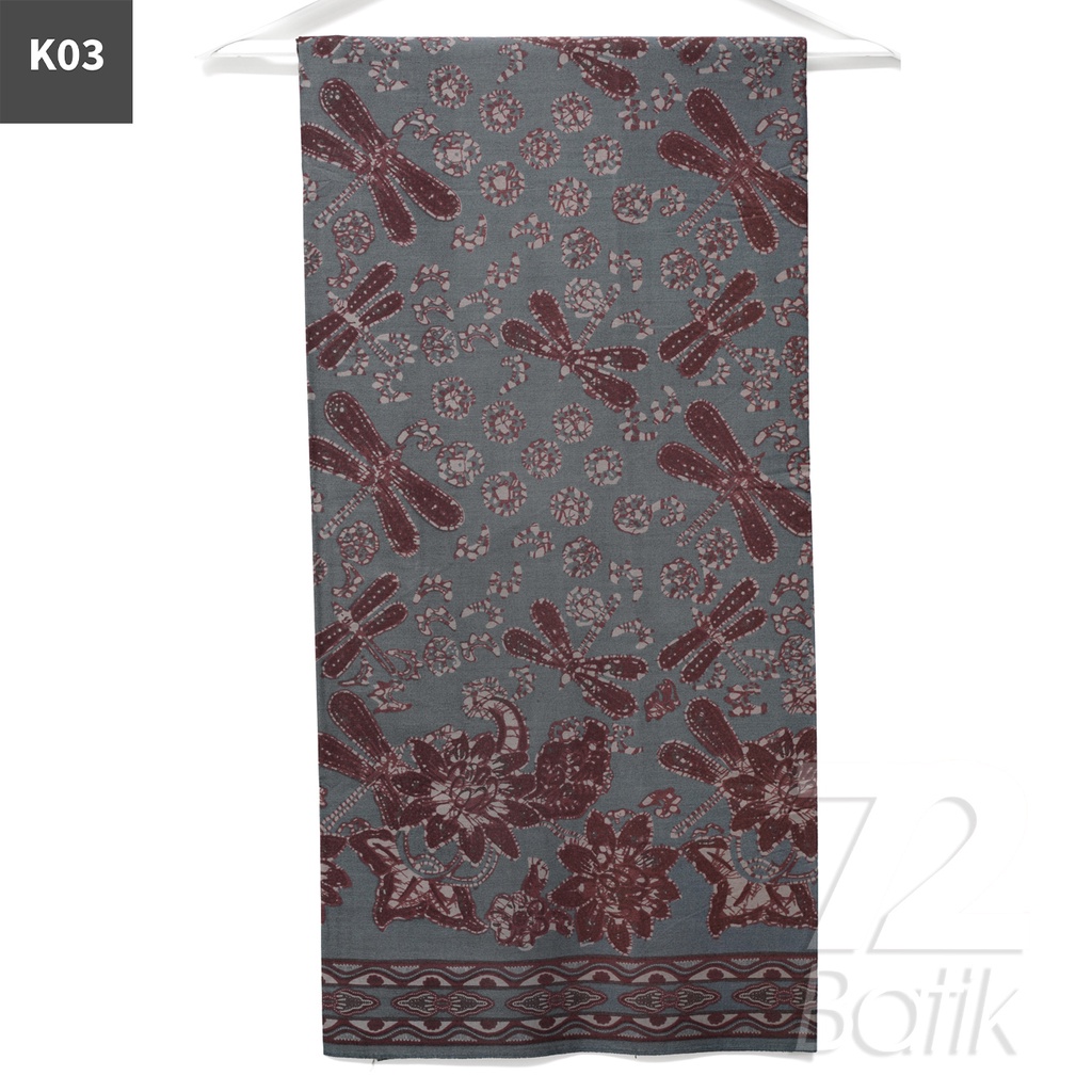 Jual KAIN BATIK PREMIUM Bahan Katun Motif Capung Warna Abu Greay Grey ...