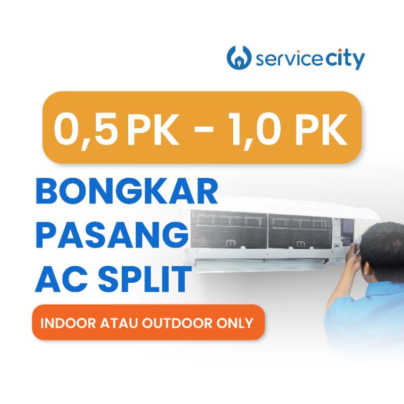 Jual Bongkar Pasang AC Split (Indoor atau Outdoor Only) 0.5 PK - 1.0 PK ...