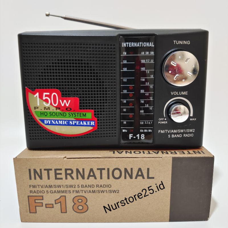 Jual RADIO RODJA INTERNATIONAL F-18 AC/DC RADIO PORTABLE 5 BAND FM/TV ...