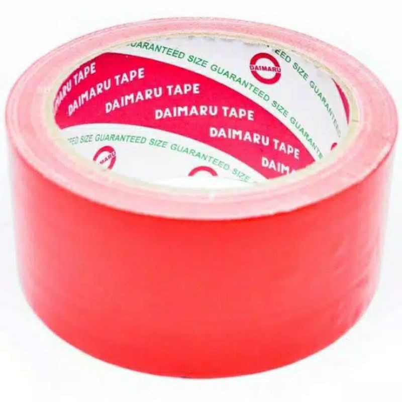 Jual DAIMARU cloth tape red 48mm x 90yard 12meter lakban merah polos 2inch | Shopee Indonesia