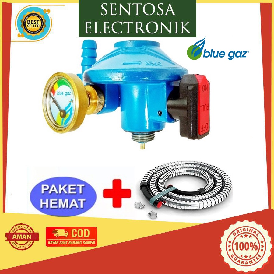 Jual Paket Regulator Blue Gaz PD - blue gaz Indikator Gas + Selang 1.8M ...
