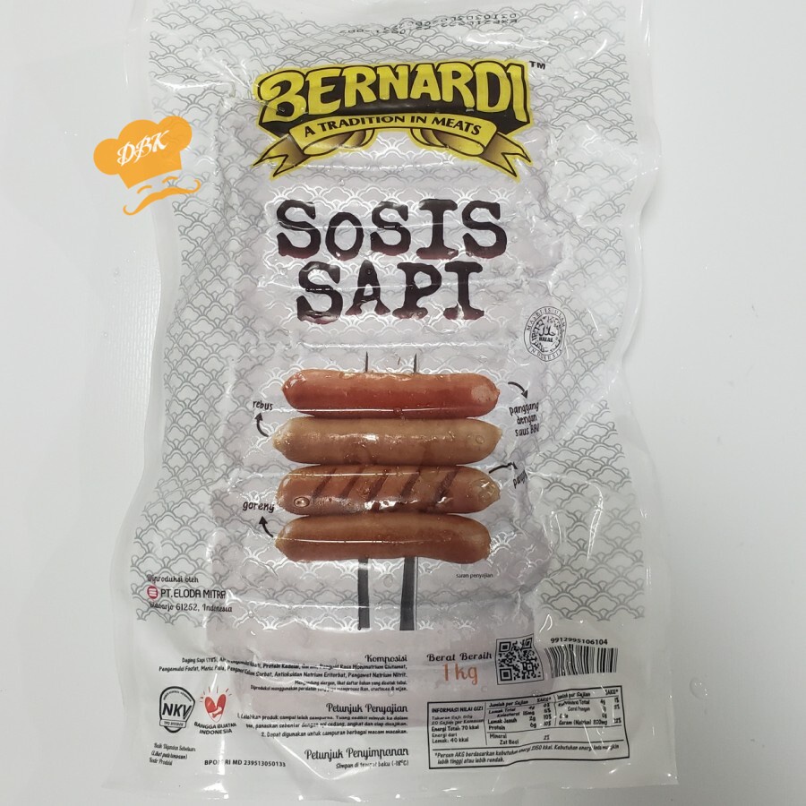 Jual Bernardi Sosis Sapi 10 CM 1 KG sausage | Shopee Indonesia