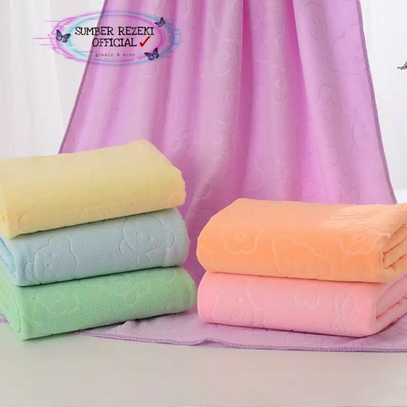 Jual [SR] Handuk Besar microfiber Polos UKURAN BESAR 70 x 140 / Handuk ...
