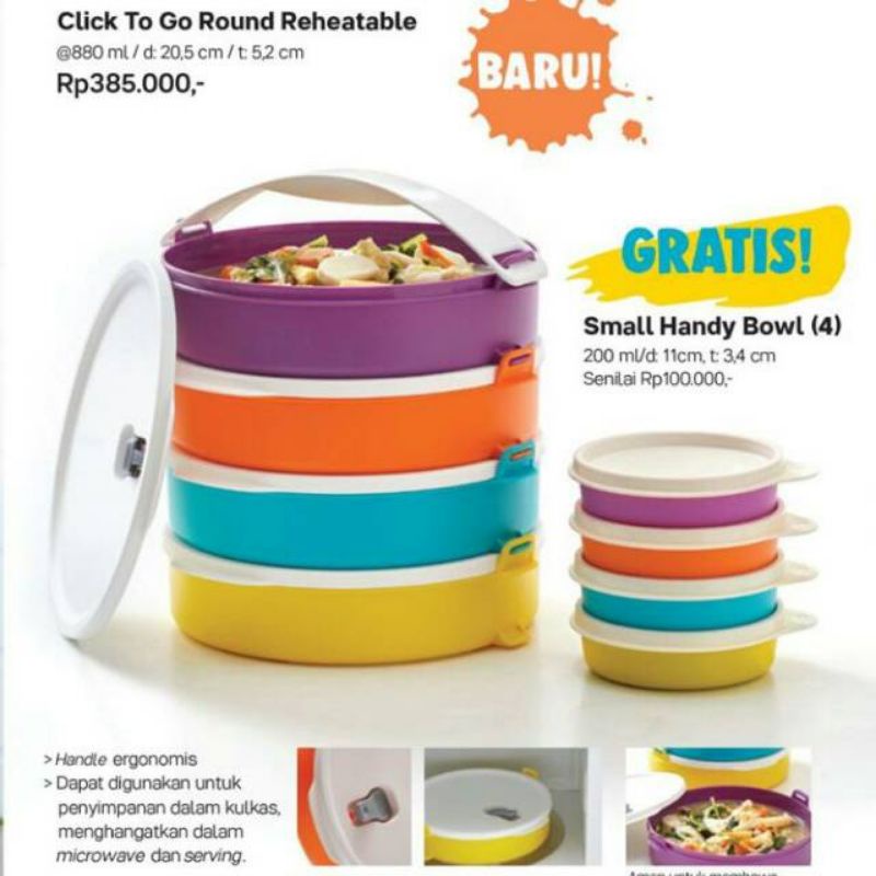 Jual tupperware click to go round - rantang makanan - kotak bekal ...