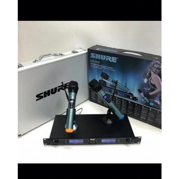 Jual MICROPHONE WIRELESS SHURE UR-66D 2 MIC PEGANG WIRELESS | Shopee Indonesia