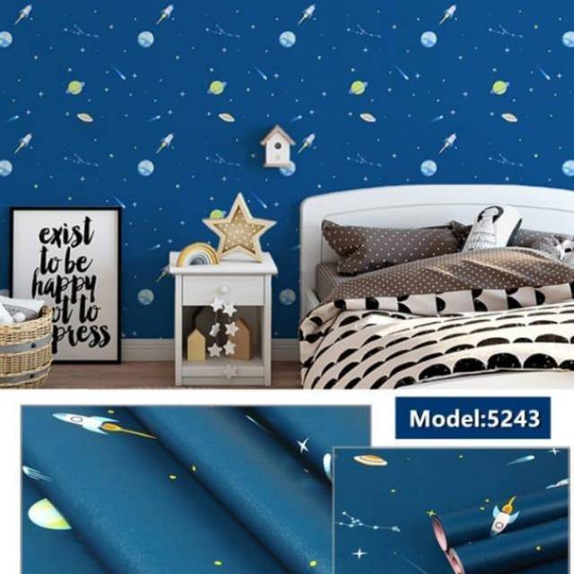 Jual WALLPAPER DINDING MURAH / STICKER DINDING MOTIF LUAR ANGKASA 45 CM ...