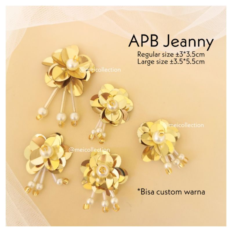Jual payet rangkai bunga 3d APB Jeanny gold bambu ekor 3cm 4cm | Shopee ...