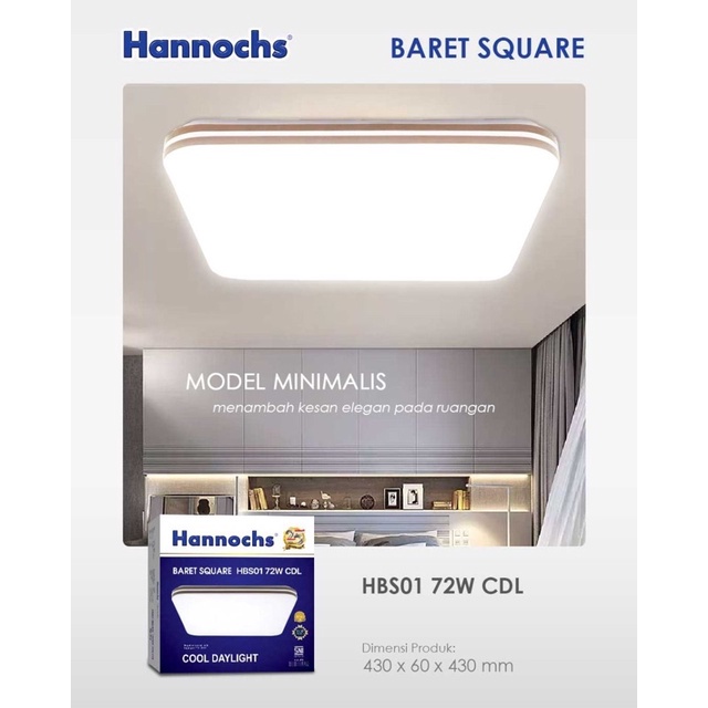Jual HANNOCHS DOWNLIGHT LED BARET SQUARE HBS01 72W 72 WATT | Shopee ...