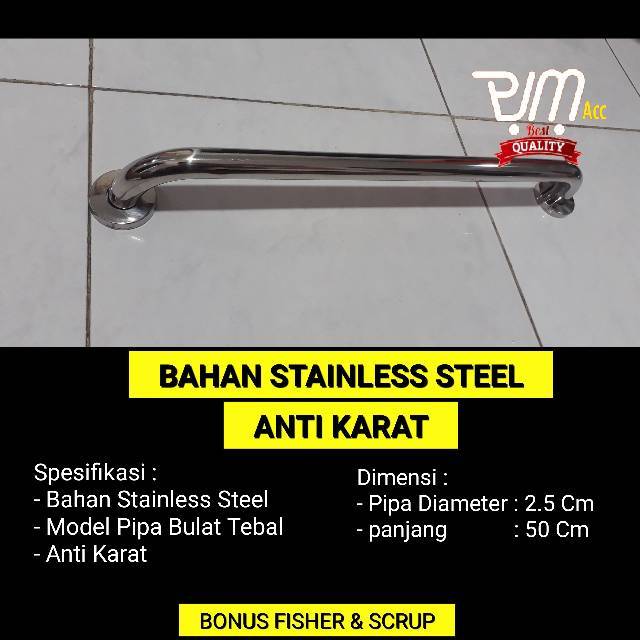 Jual Handle Bathtub pegangan Toilet Kamar Mandi Stainless Steel 50 Cm ...