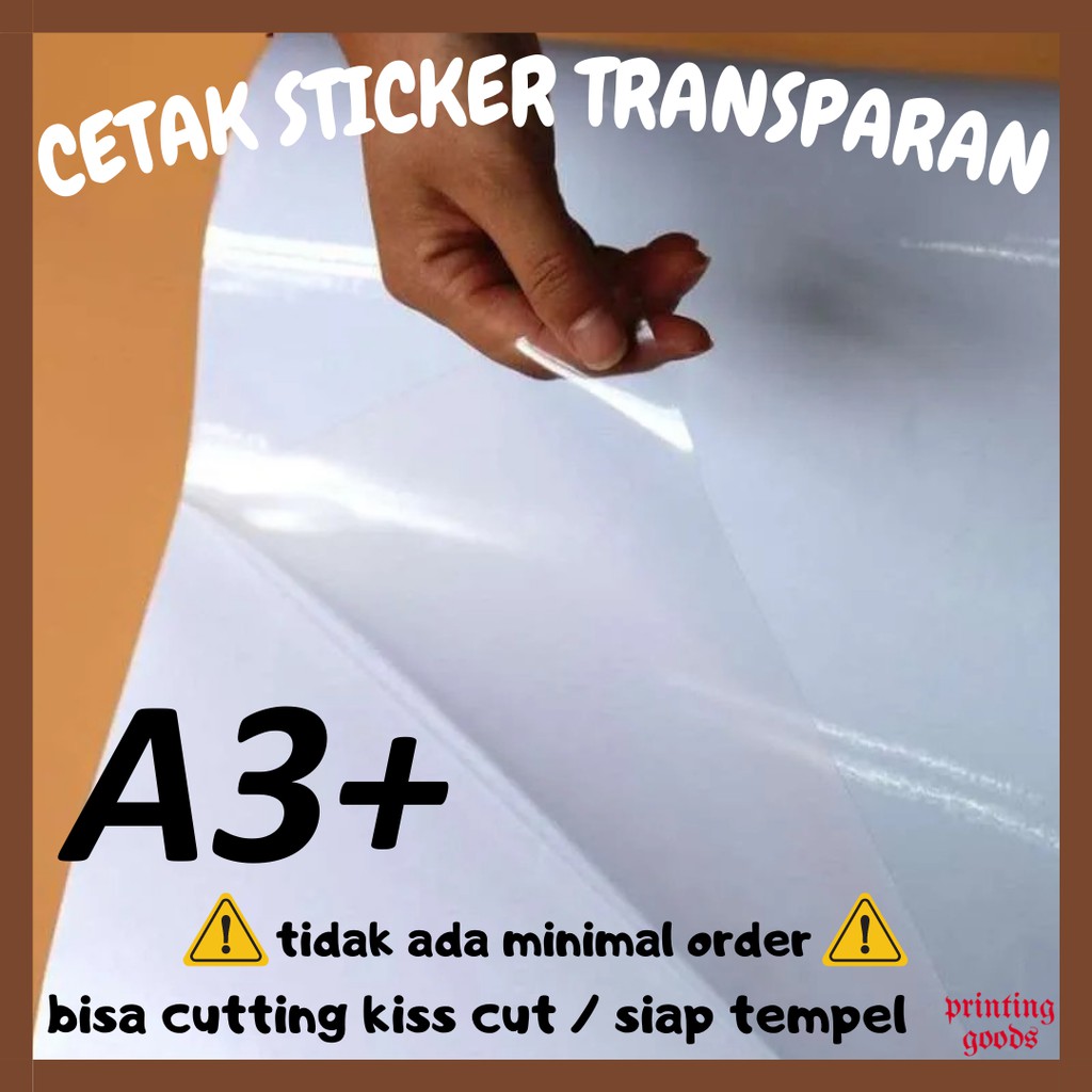 Jual CETAK STICKER TRANSPARAN A3+ CUTTING / STIKER TRANSPARAN A3 ...