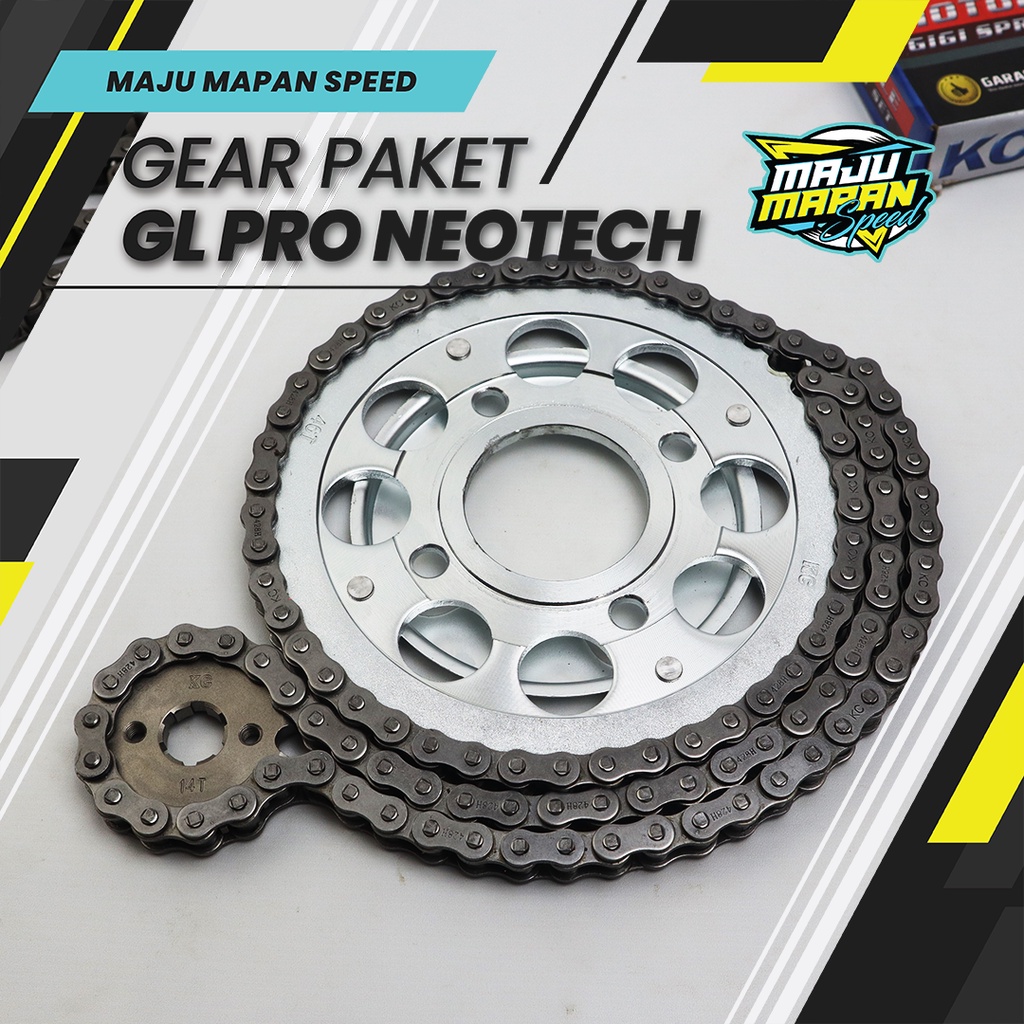 Jual Gear Set Gl Pro Neotech 14T/46T 428H-112l KC Premier ( Black ...