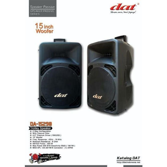 Jual DAT Speaker Passive 15290 - 15 Inch - Box Fiber - ORIGINAL ...