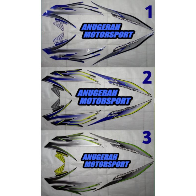 Jual striping Honda Megapro Primus 2009 hitam merah biru hijau kuning ...
