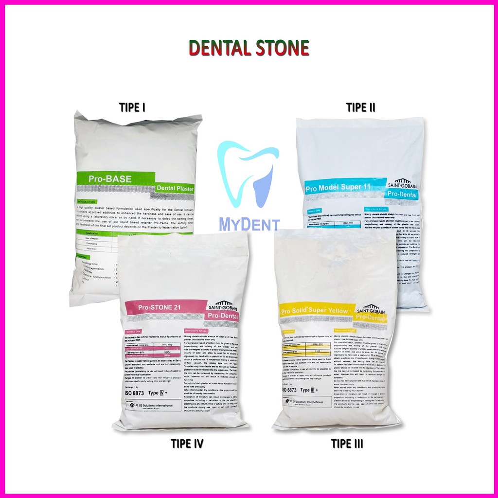 Jual DENTAL GIPS STONE MOLDANO PROBASE BAHAN CETAK GIGI MERAH KUNING ...