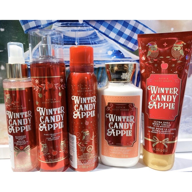 Jual Bath & Body Works Body Lotion Spray Winter Candy Apple | Shopee ...