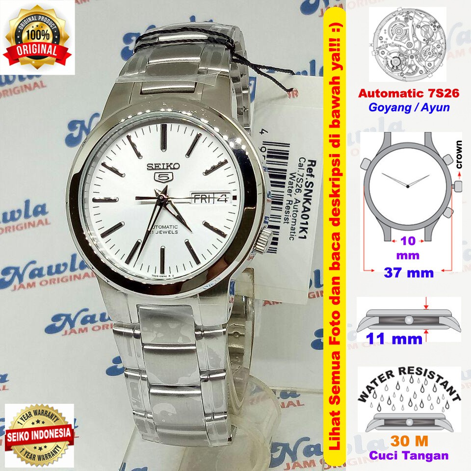 Jual Seiko 5 Automatic SNKA01K1 White Dial - Jam Tangan Pria SNKA01 ...