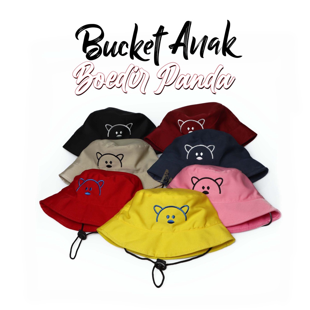 Jual Topi Bucket Anak Perempuan Bordir Panda Tali | Shopee Indonesia
