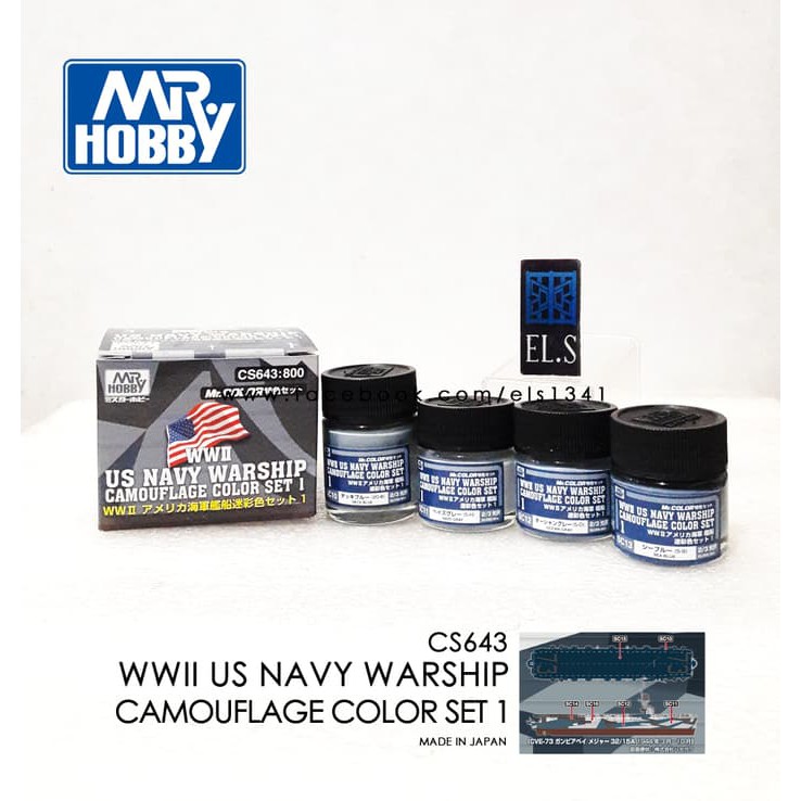 Jual Mr Color WWII US Navy Warship - Camouflage Color Set 1 | Shopee ...