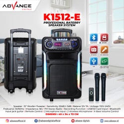 Jual ADVANCE K1512-E SPEAKER KARAOKE BLUETOOTH 15 INCH WITH 2 MIC WIRELESS | Shopee Indonesia