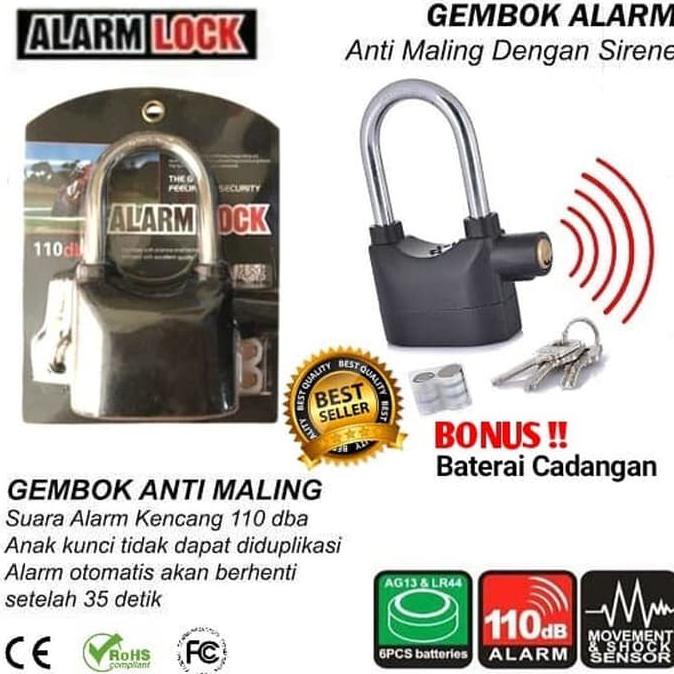 Jual Original Gembok Alarm Suara Anti Maling Anti Pencuri Ring | Shopee ...