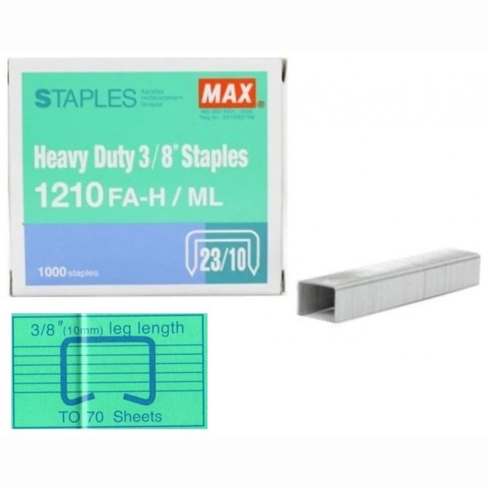 Jual Isi Staples Puncher Hekter MAX heavy Duty 1210 FA-H ML | Shopee ...