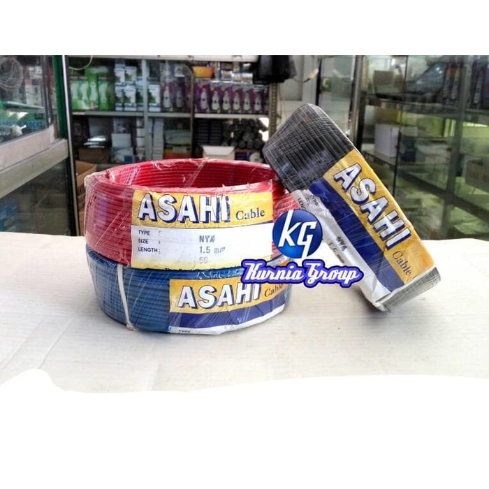 Jual KABEL NYA 1.5mm ASAHI 50M Cable Kawat Tunggal Untuk Instalasi ...